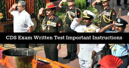 CDS Exam Written Test Important Instructions