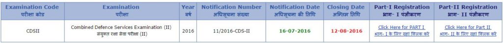 UPSC CDSE 2 2016 Application form, Notification, Last Date
