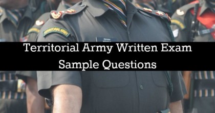 Territorial Army Written Exam Sample Questions