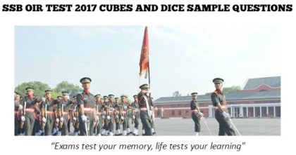 SSB OIR Test 2017 Cubes and Dice Sample Questions