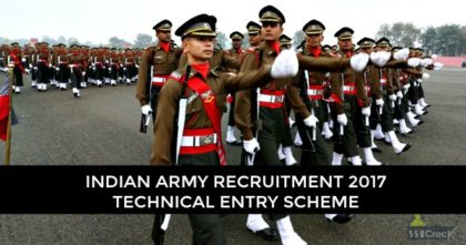 Indian Army Recruitment 2017 Technical Entry Scheme