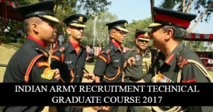 Indian Army Recruitment Technical Graduate Course 2017
