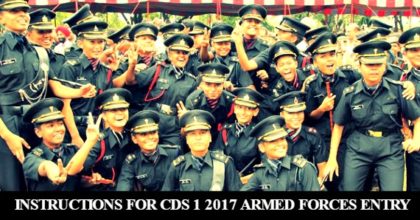 Instructions For CDS 1 2017 Armed Forces Entry