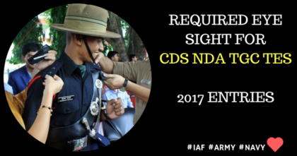 Required Eye Sight For CDS NDA TGC TES 2017 Entries