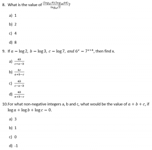 20 Most Important NDA Exam Questions on Logarithms