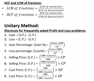 Most Important Mathematics Formulas For Territorial Army
