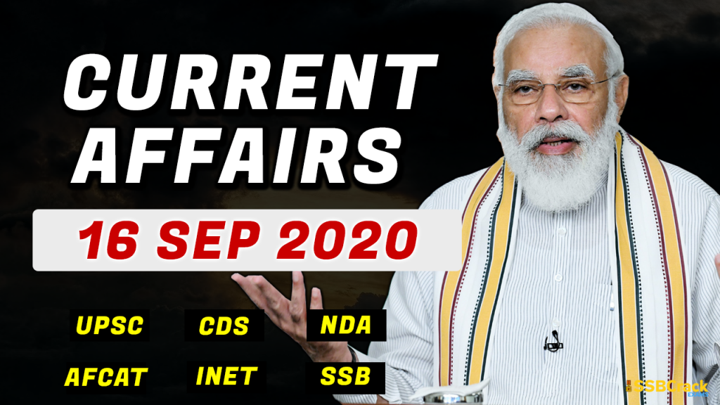 Daily Current Affairs 16 September 2020 With Video Lecture