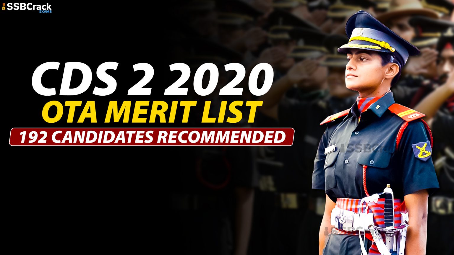 CDS 2 2020 OTA Merit List – 192 Candidates Recommended