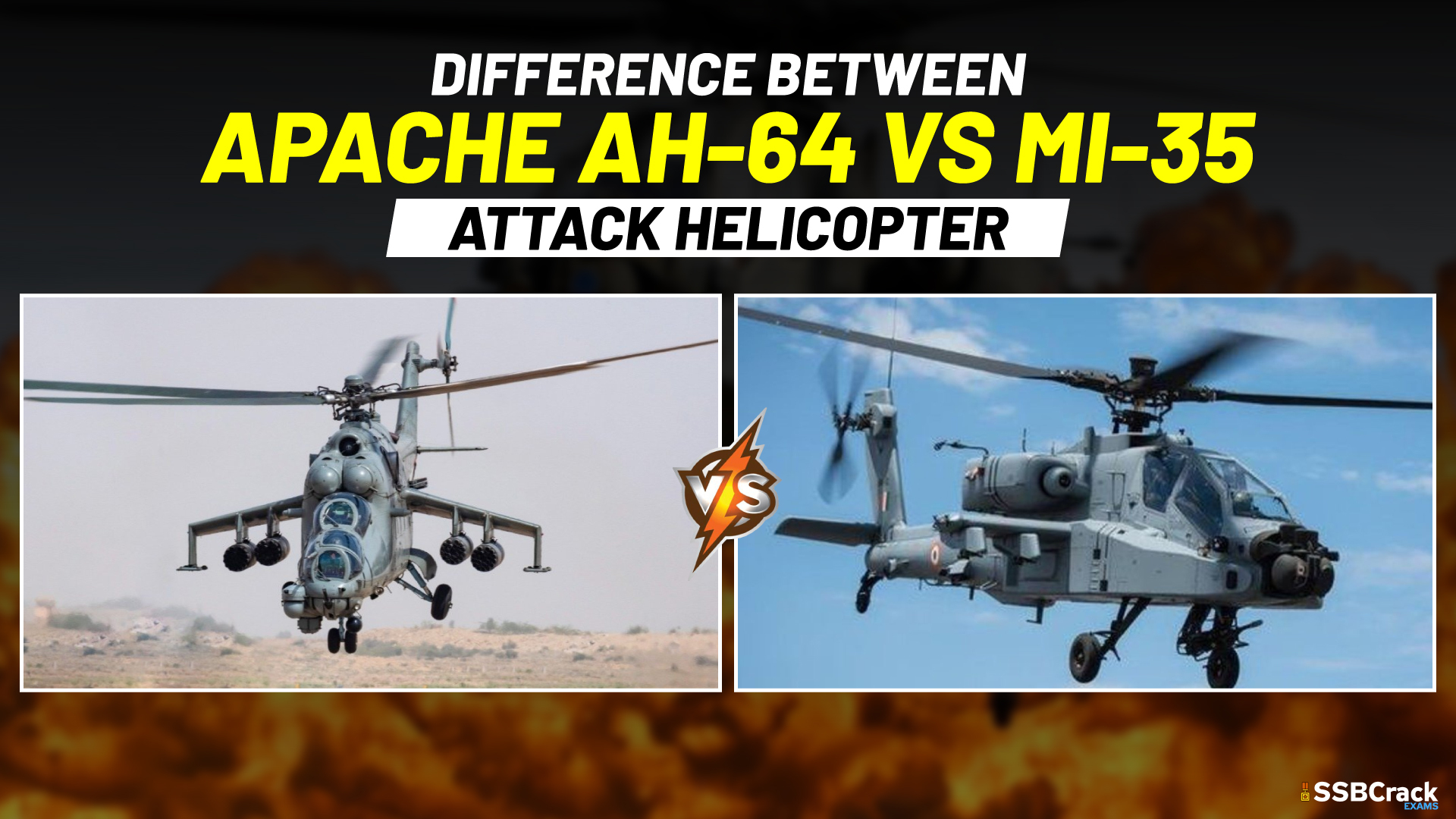 Difference Between Apache AH-64 attack helicopter VS Mi-35 Attack helicopter