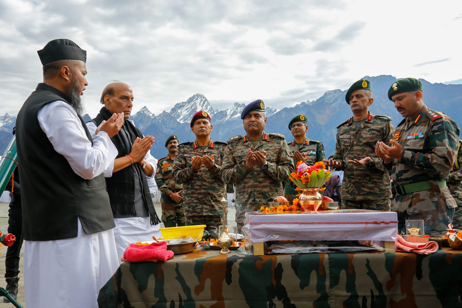 Defence Minister Rajnath Singh performs 'Shastra Pooja' on the occasion ...