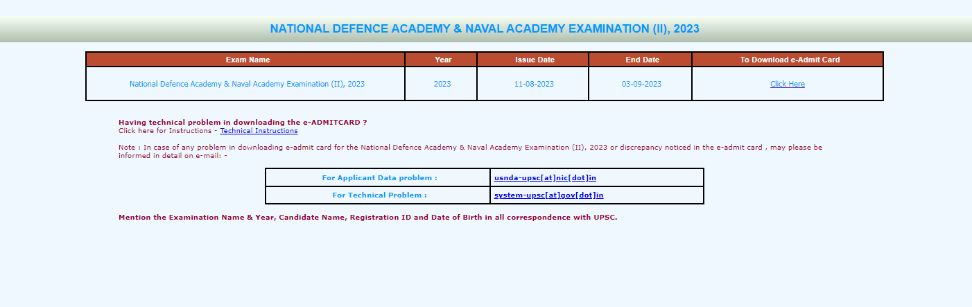 NDA 2 2023 Admit Card Out Now – Download NDA Exam Hall Ticket