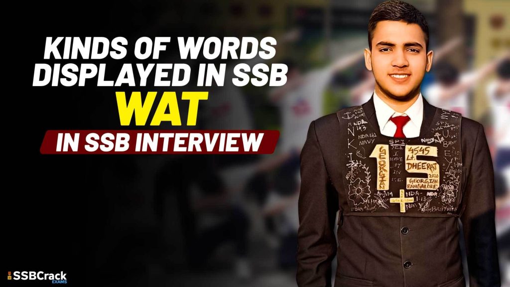 Kinds Of Words Displayed In WAT In SSB Interview