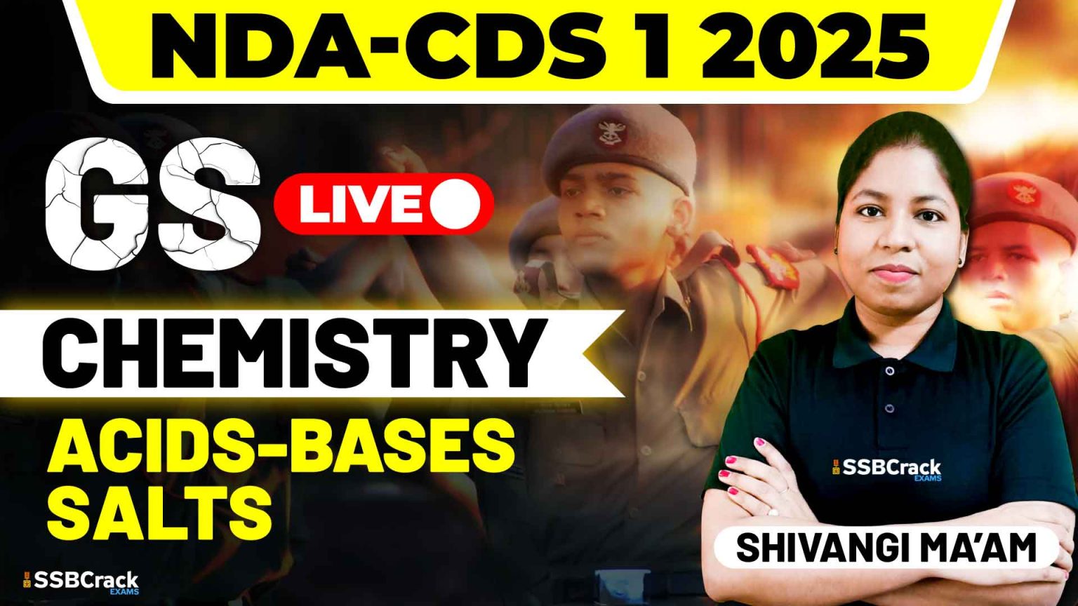 NDA CDS 1 2025 Exam Chemistry Acids,Bases and Salts Class 1
