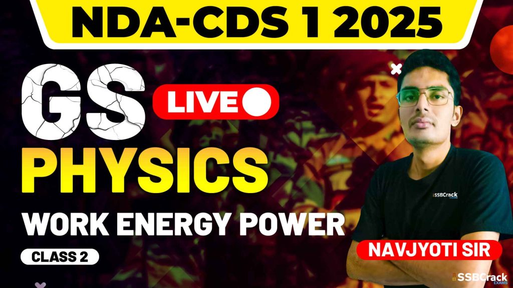 NDA & CDS 1 2025 Exam Physics Work Energy Power Class 2