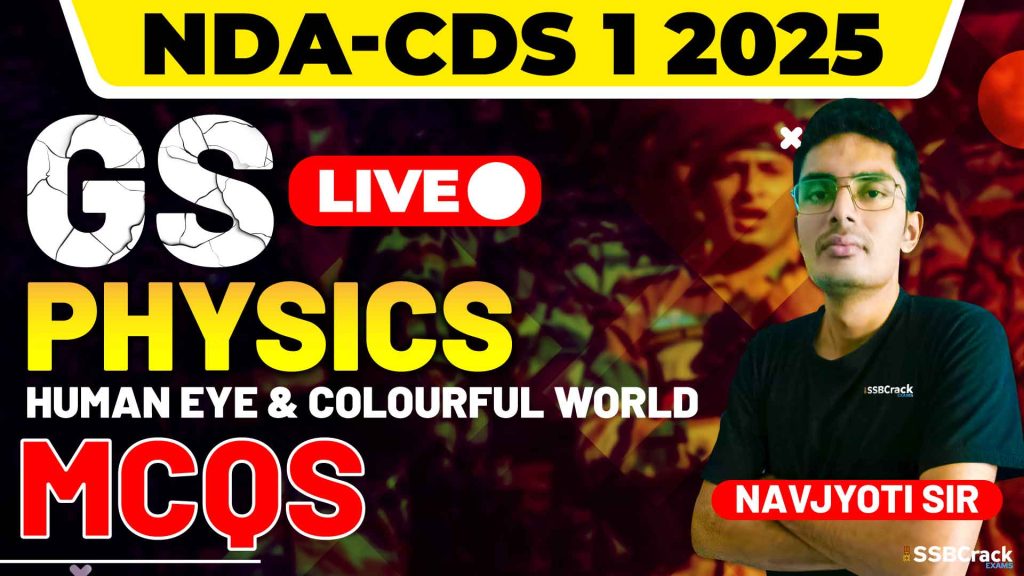 NDA & CDS 1 2025 Exam Physics Human Eye & The Colourful World MCQs