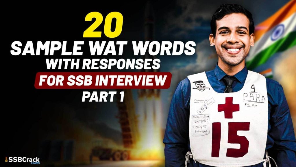 20 Sample WAT Words With Responses For SSB Interview - Part 1