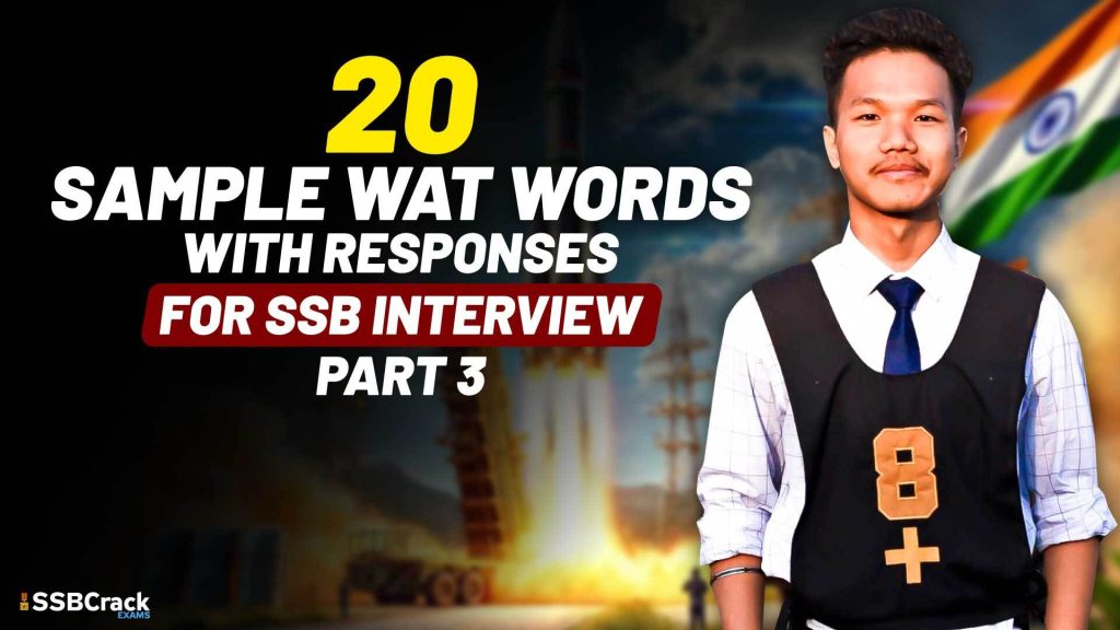 20 Sample WAT Words With Responses For SSB Interview - Part 3