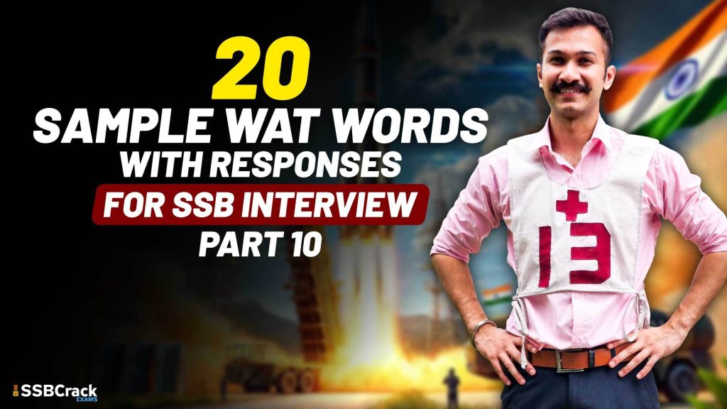 20 Sample WAT Words With Responses For SSB Interview - Part 10