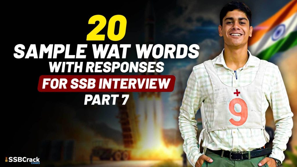 20 Sample WAT Words With Responses For SSB Interview - Part 7