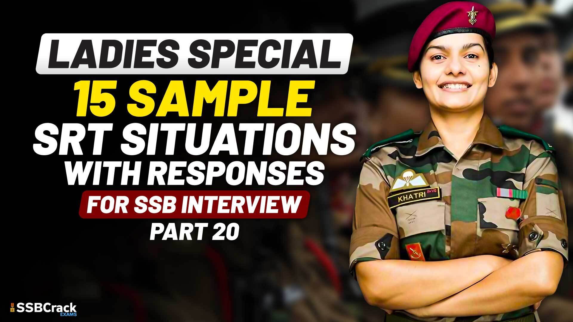 Ladies Special | 15 Sample SRT Situations With Responses For SSB ...