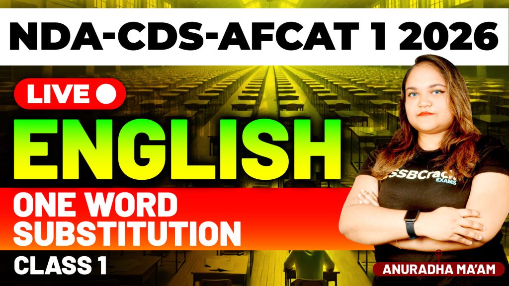 NDA CDS AFCAT 1 2026 Exam English One Word Substitution Class 1