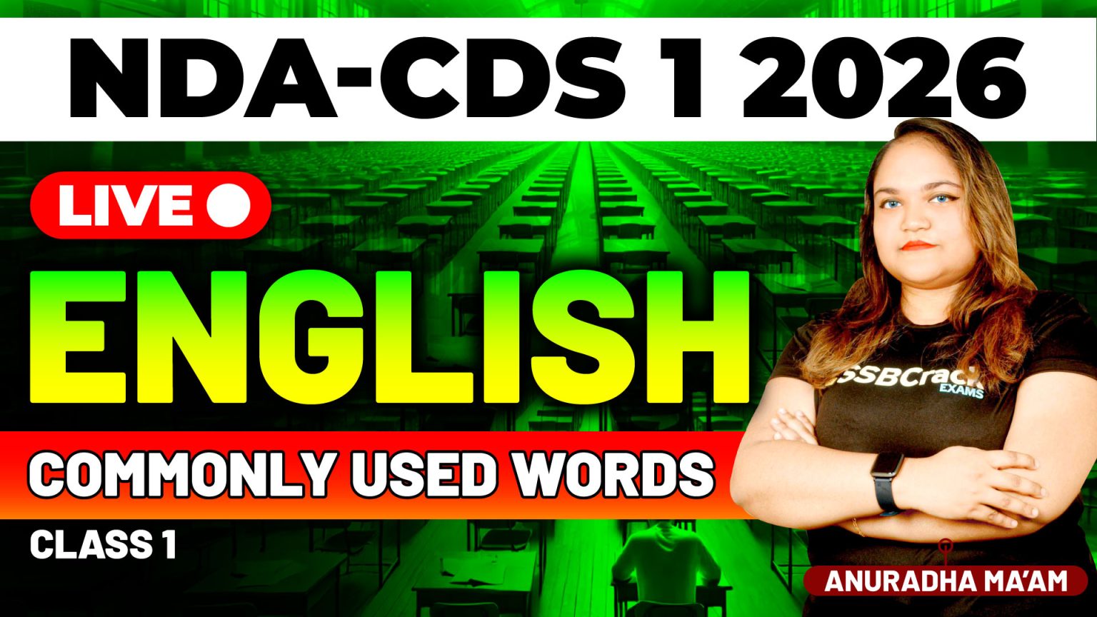 NDA & CDS 1 2026 Exam English Commonly Used Words Class 1